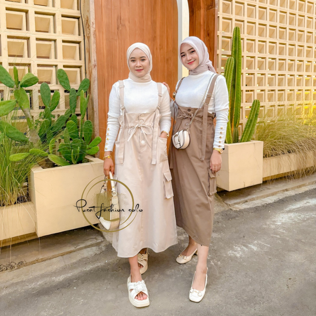 Jual Jessy Overall Jumpsuit Rok Wanita Kargo Twill Strech Premium ...
