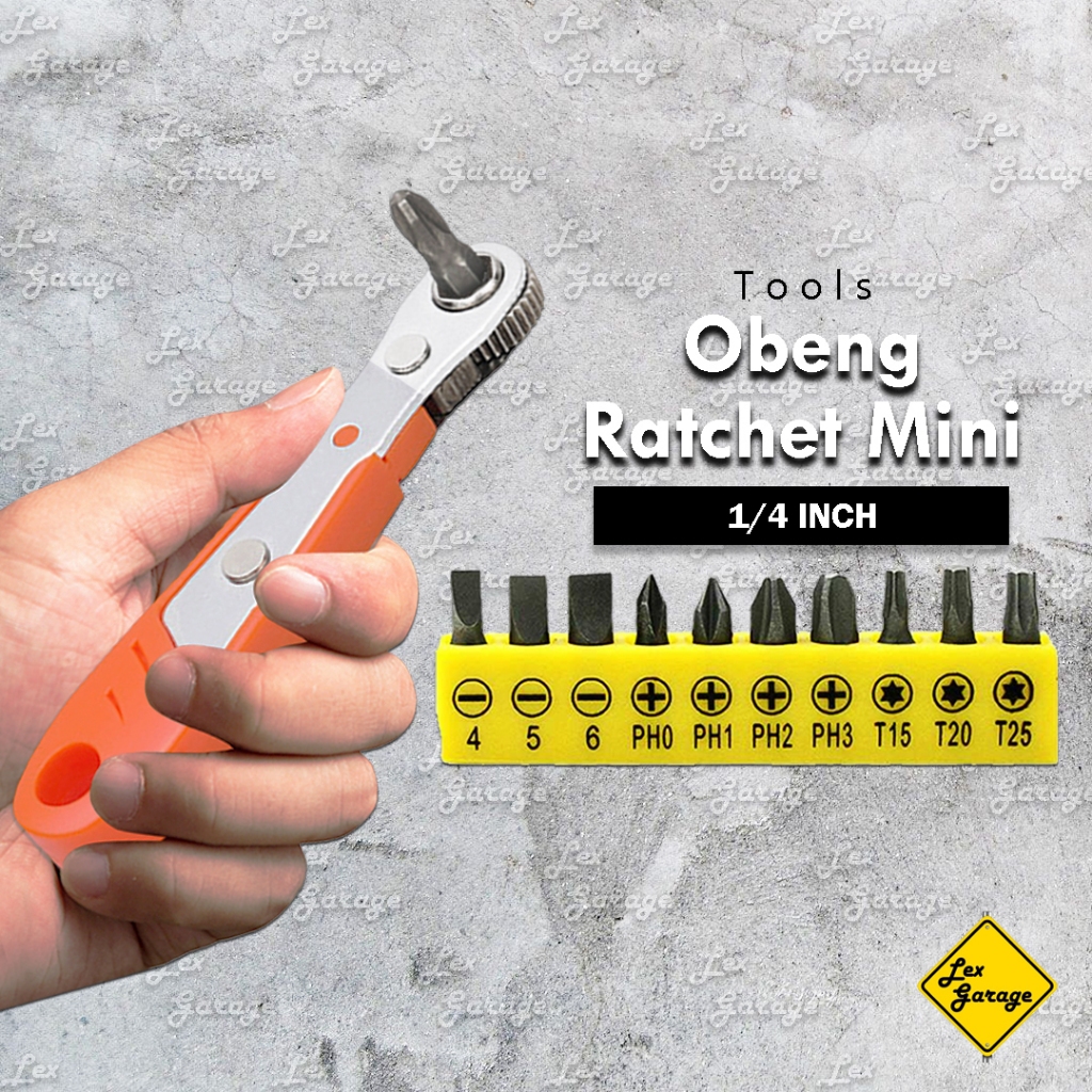 Jual Obeng Set Ratchet Plus Minus Bintang Mata Obeng Set | Shopee Indonesia