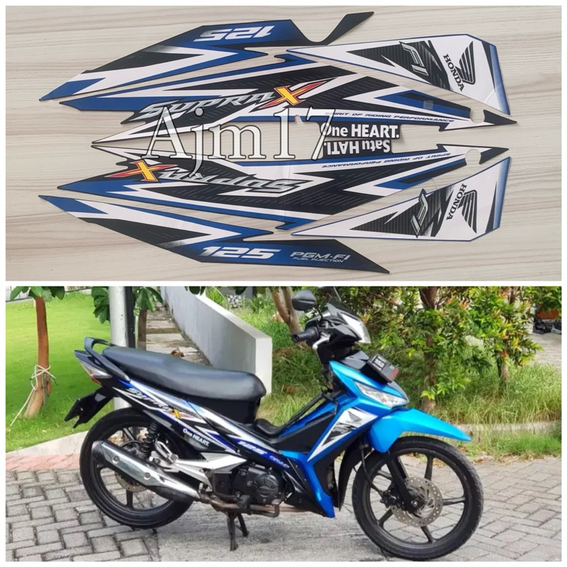Jual STIKER STRIPING MOTOR SUPRA X 2014 BIRU | Shopee Indonesia