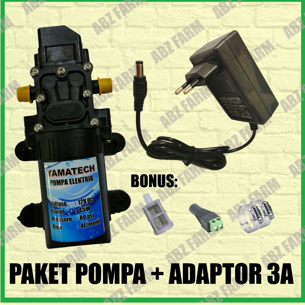 Jual Paket Pompa Mesin Cuci Motor AC + Adaptor 3A | Shopee Indonesia