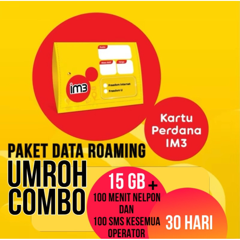 Jual Paket Data Roaming UMROH Combo 15 GB INDOSAT | Shopee Indonesia
