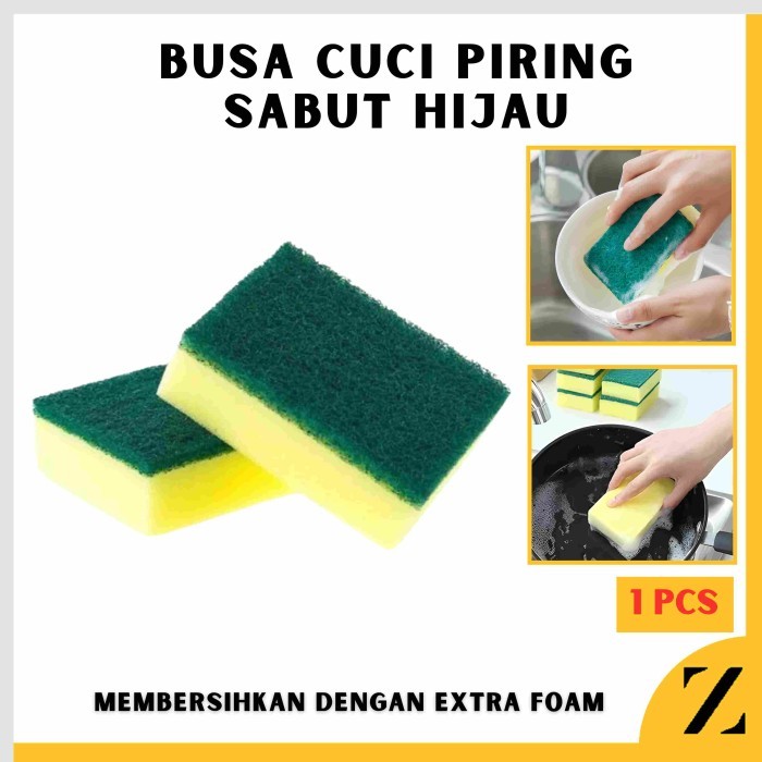 Jual Busa Cuci Piring Sabut Hijau Sponge Spon Spons Kuning Kotak 2 sisi ...