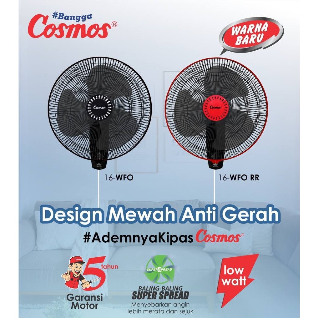 Jual COSMOS Kipas Angin Dinding 16 inch - 16-WFO / Wall Fan 16WFO ...
