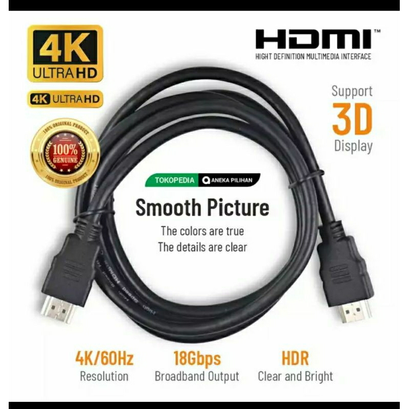 Jual kabel hdmi to hdmi 1 meter hitam black | Shopee Indonesia