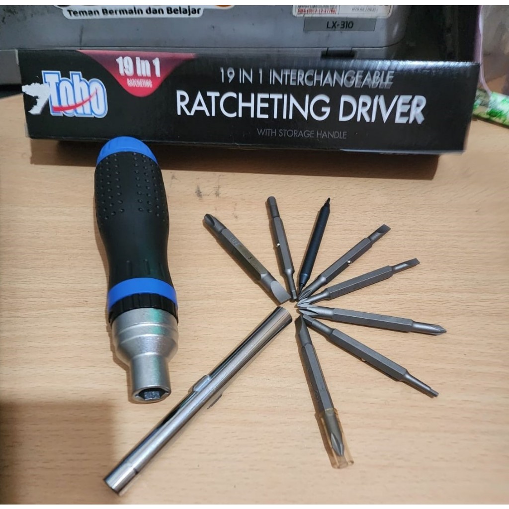 Jual TOHO Obeng Ratched Driver Set 19 in 1 | Shopee Indonesia