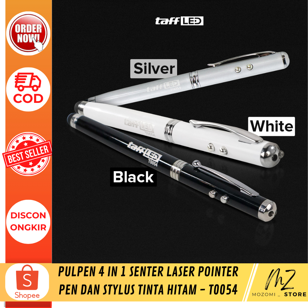 Jual Pulpen 4 in 1 Senter Laser Pointer Pen dan Stylus Tinta Hitam ...