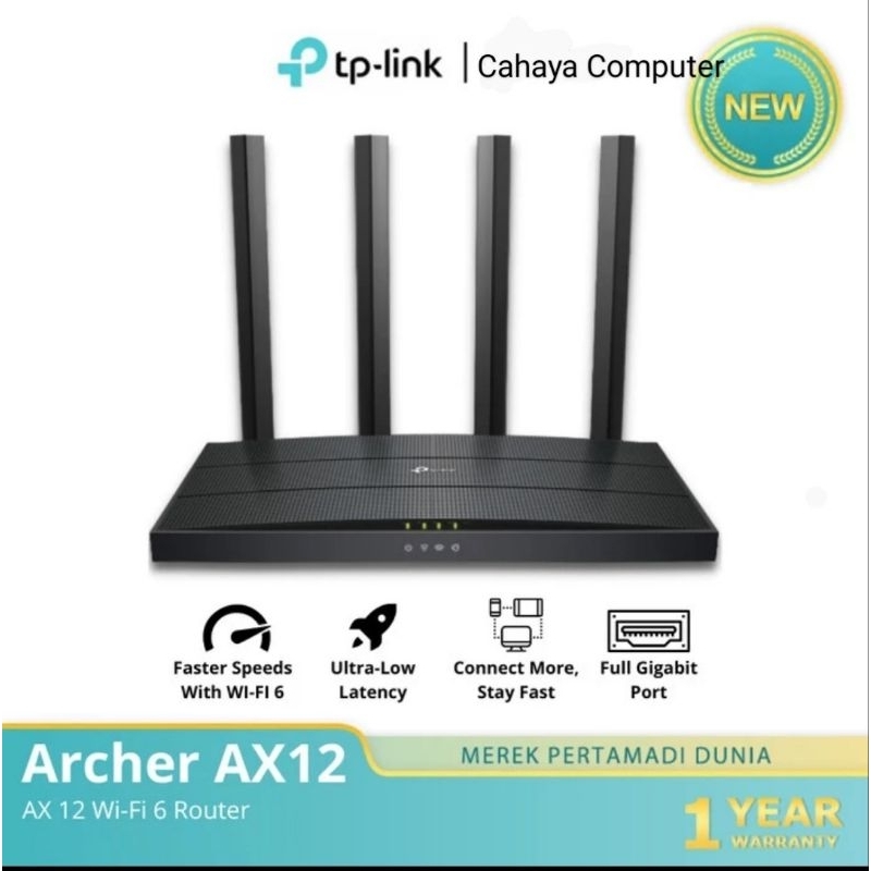 Jual TP-LINK ARCHER AX12 AX1500 WI-FI 6 WIRELESS DUAL-BAND GIGABIT ...