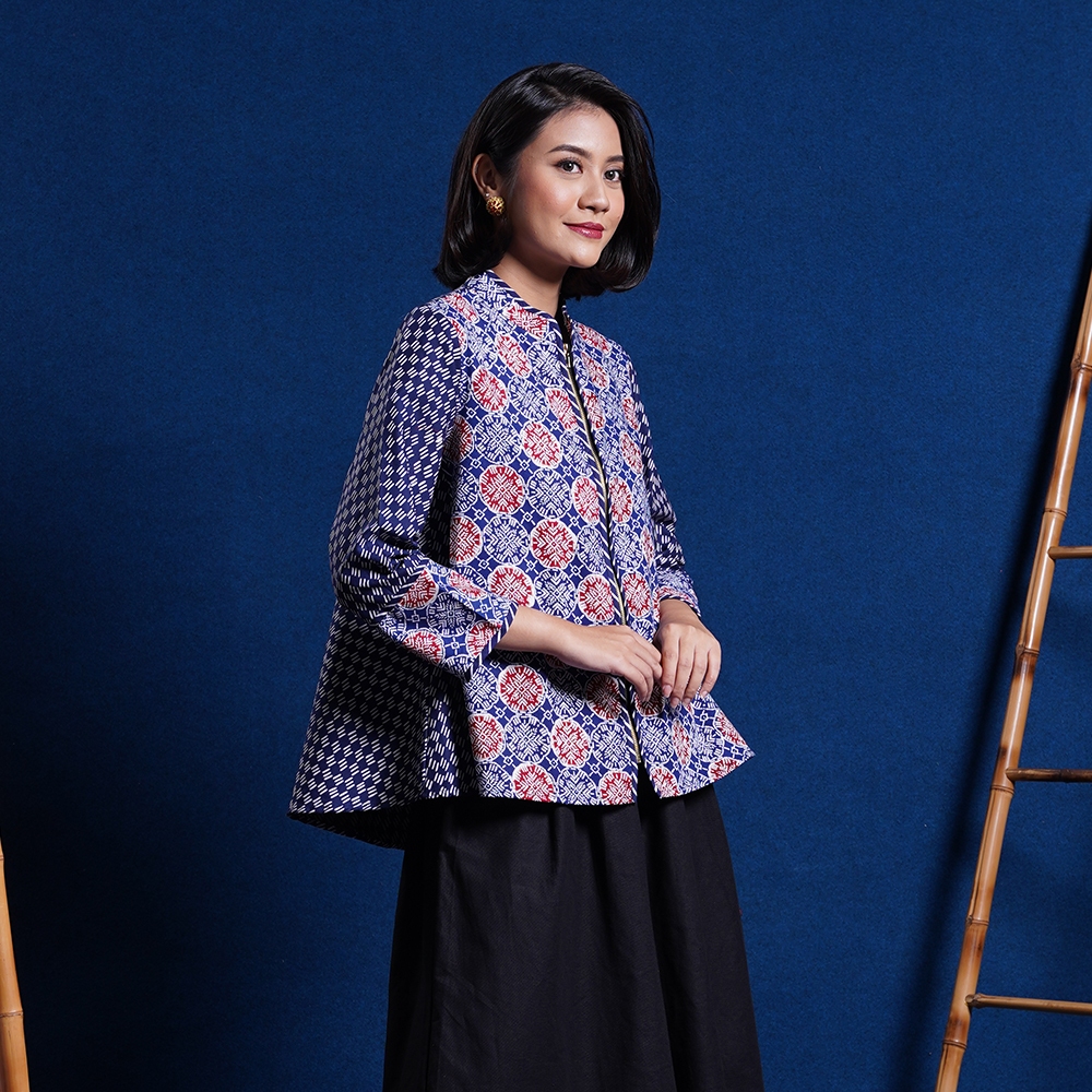 Jual NONA RARA - Vivare Jlamprang T2676, Baju kerja blouse batik wanita ...