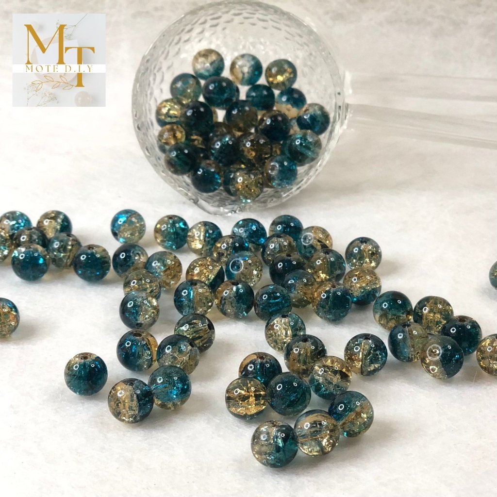 Jual MOTEDIY - [001] 100pc Manik Manik Mutiara Kaca Motif Retak Pecah ...