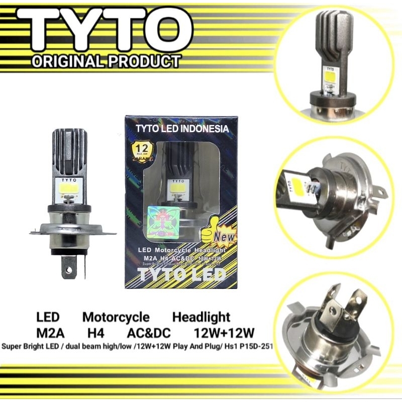 Jual TYTO LED M2A H4 Ac Dc Lampu LED Headlamp Motor 12Watt | Shopee Indonesia
