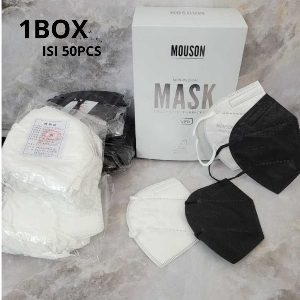 Jual Masker KN95 MOUSON BOX isi 50 KN 95 premium 5ply | Shopee Indonesia