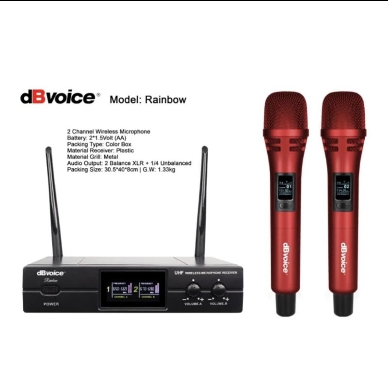 Jual Mic Wireless dB Voice Rainbow Original dBVoice Ranbow microphone ...