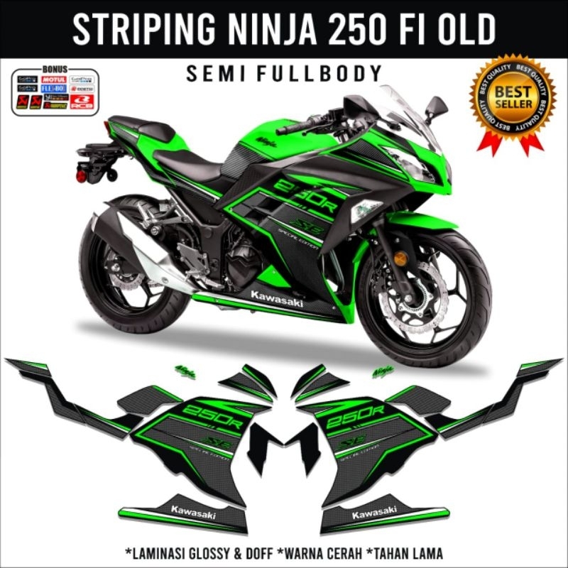 Jual Striping Semifull Ninja 250 Fi Old Grafis SE / Sticker Kawasaki ...