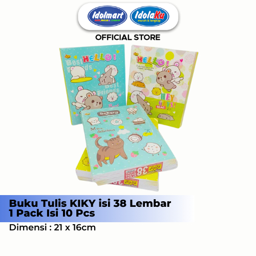 Jual IDOLAKU Buku Tulis KIKY isi 38 Lembar - 10 Buku | Shopee Indonesia