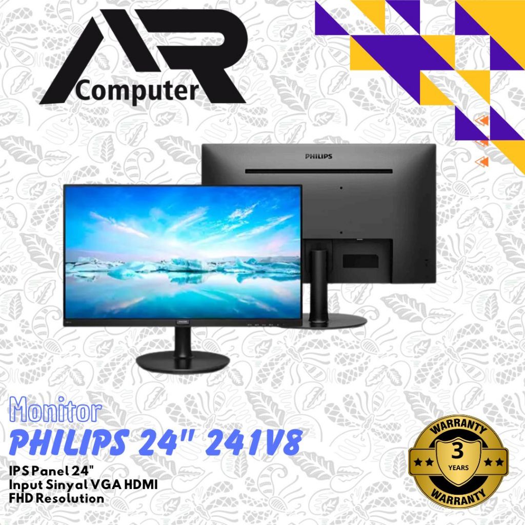 Jual MONITOR LED Philips 241V8B 24" IPS 100Hz FHD 4ms VGA HDMI VESA ...