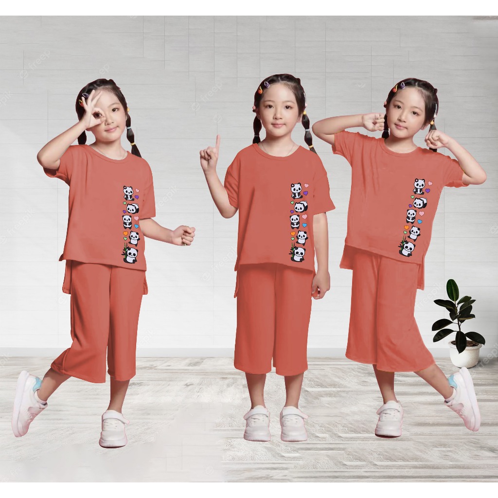 Jual Setelan Anak Perempuan Panda Love Usia 5-13 Tahun Setelan Anak Dorina | Shopee Indonesia