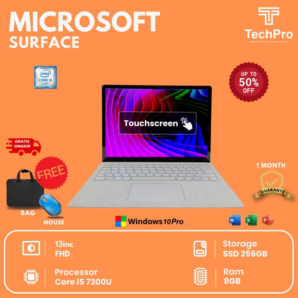 Jual Laptop Microsoft Surface Intel Core i5 Gen 7 Touchscreen (RAM 8 ...