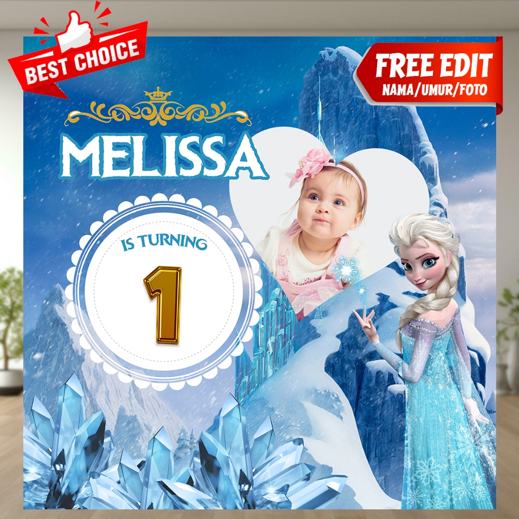 Jual Spanduk Banner Frozen Princess Spanduk Ulang Tahun/Backdrop Ultah ...