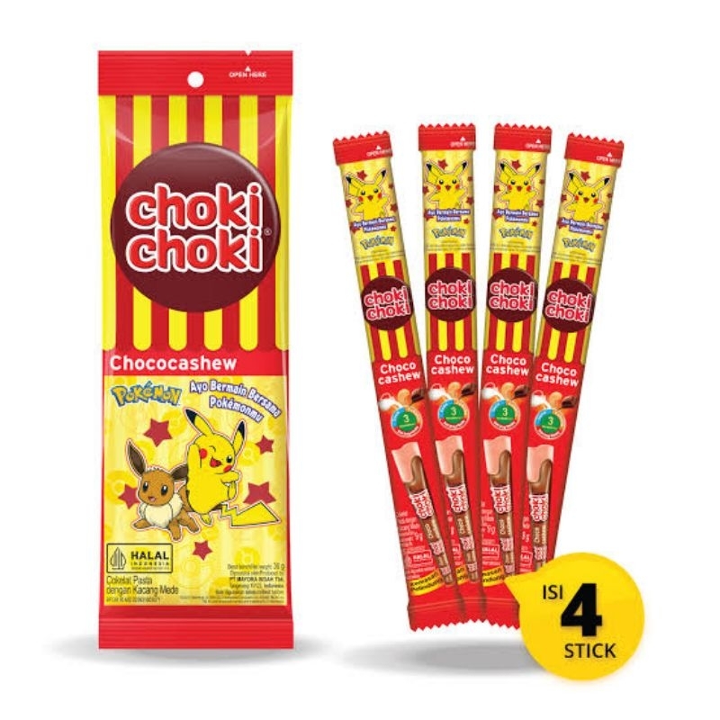 Jual Choki Choki Chococashew Isi 4stick Pokemon Edition | Shopee Indonesia