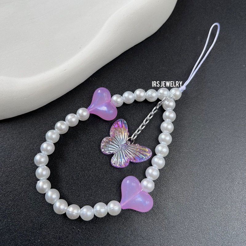 Jual Phone Strap Beads Ungu Series/ Tali Lanyard Handphone Manik Pita ...