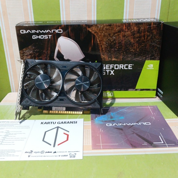 Jual VGA GAINWARD GTX 1650 4GB DDR6 GTX1650 DDR6 NON SUPER BEKAS MULUS FULLSET MURAH NOMINUS ...