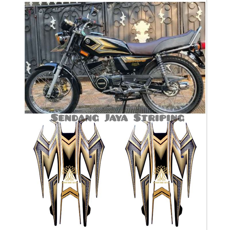Jual STIKER STICKER STRIPING LIS LES POLET BODY MOTOR YAMAHA RX KING SE 2004 HITAM GOLD | Shopee ...