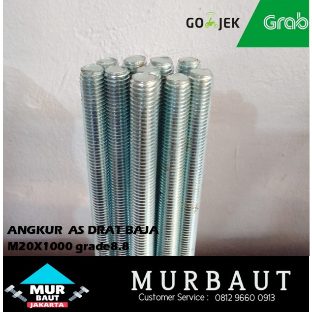 Jual Asdrat Baja 8.8 M20 x 1000 mm Stud bolt / Long drat Galvanis ...