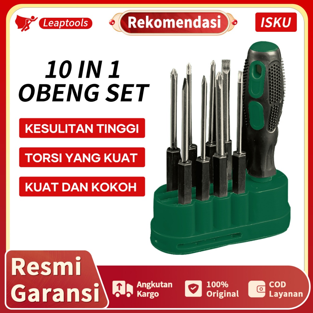 Jual Isku Obeng 10 In 1 Obeng Set Kunci Shock Set Multifunction Screwdriver Serbaguna Obeng Set ...