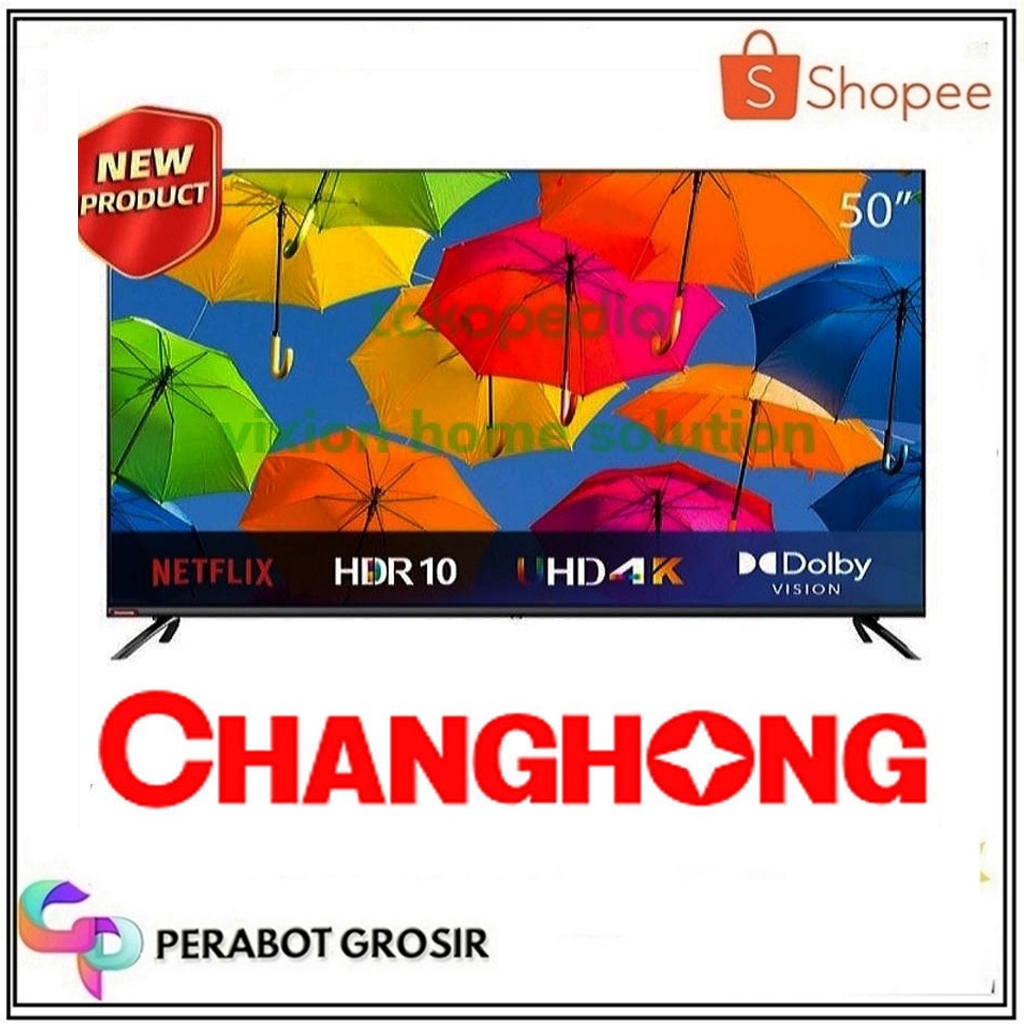 Jual Android Tv 4k Uhd Changhong U50h7/Smart Tv Changhong 4k Layar 50 Inch | Shopee Indonesia