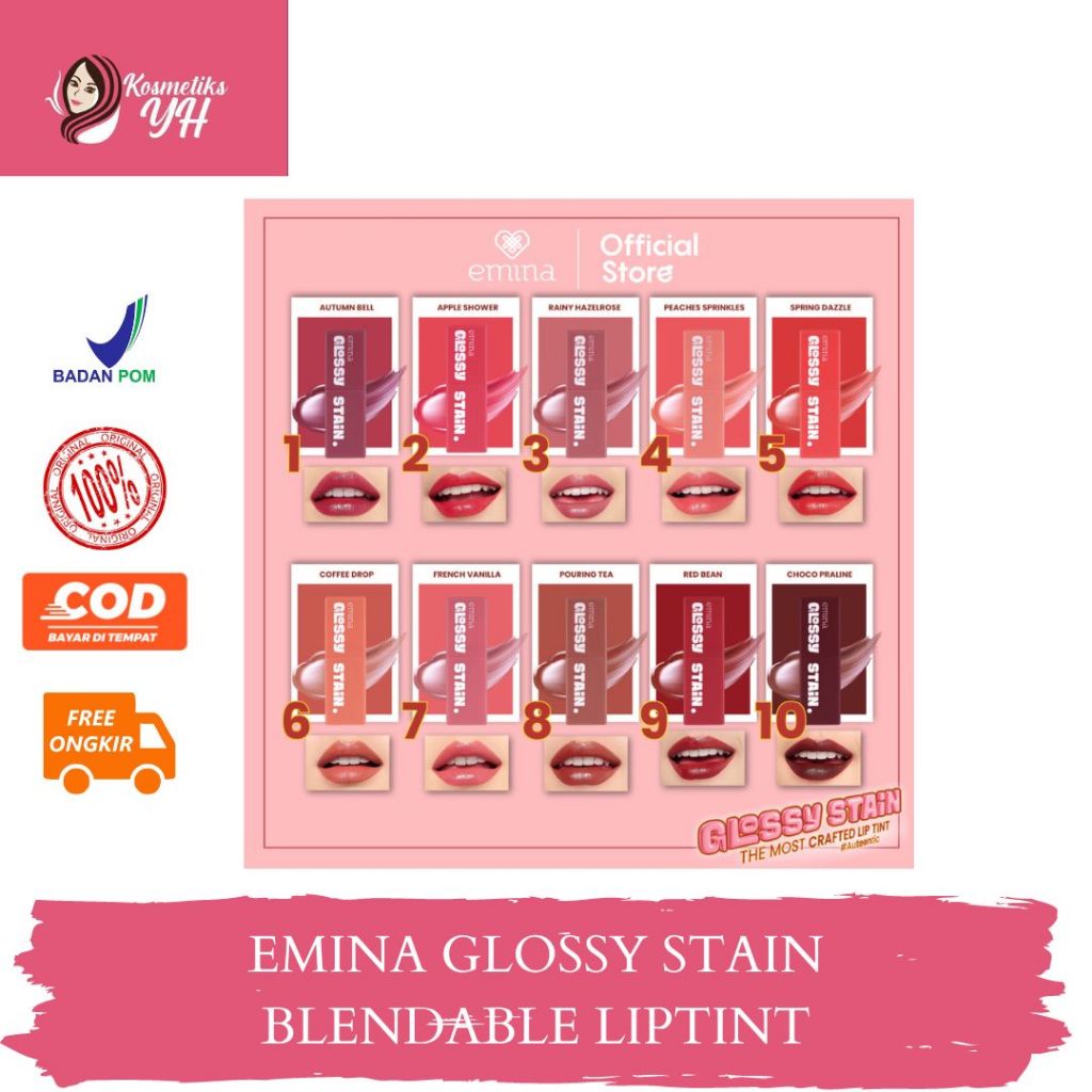 Jual Emina Glossy Stain Emina Lip Tint Atau Liptint Emina Dan Lip Tint Emina Glossy Stain