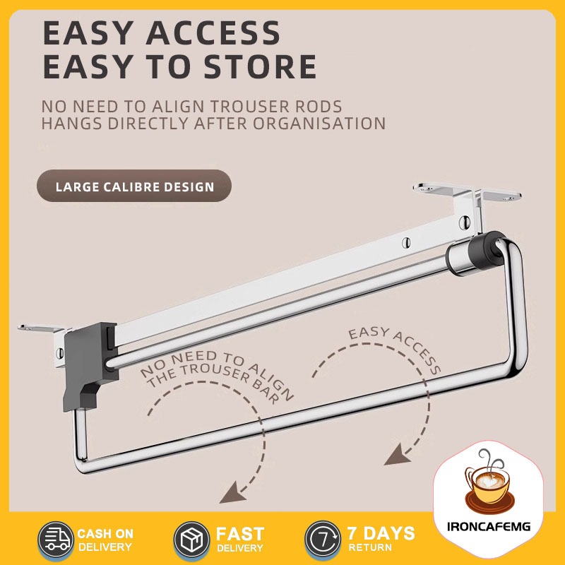 Jual Wardrobe top mounting rod hardware hanger telescopic hanger hanger ...