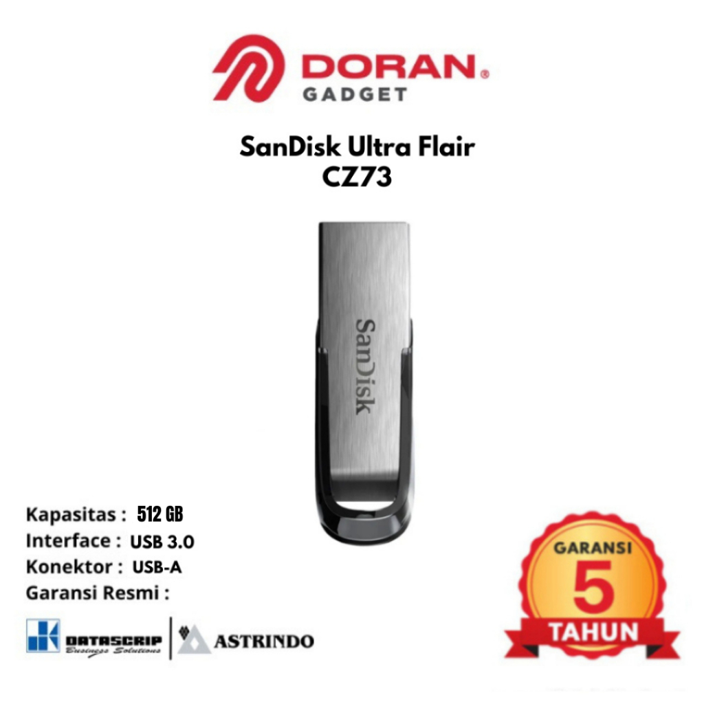 Jual SanDisk Ultra Flair CZ73 Flashdisk 512GB USB 3.0 Flash Disk 512 GB ...