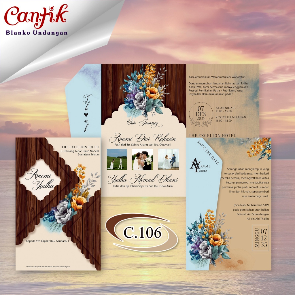 Jual Blangko Undangan Cantik 106 | Blangko Undangan kosong | Kertas Undangan Kosong Murah ...