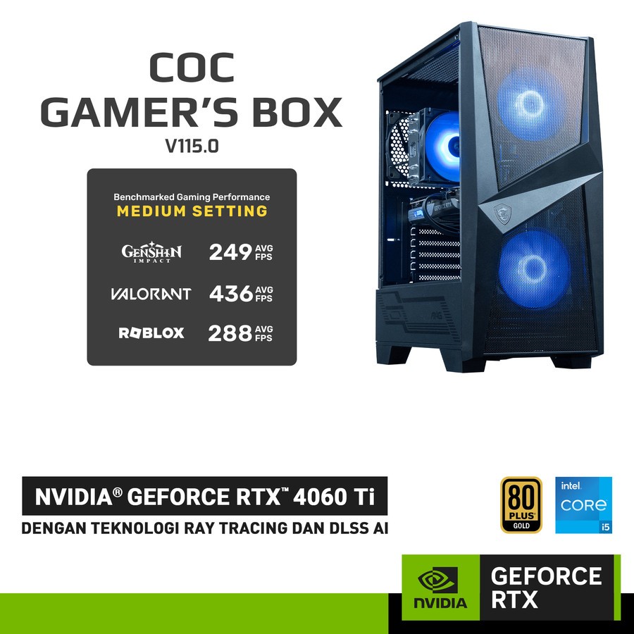 Jual COC GAMER BOX V115.0 RTX 4060 Ti - Paket PC Rakitan Intel Gen 13 | Shopee Indonesia