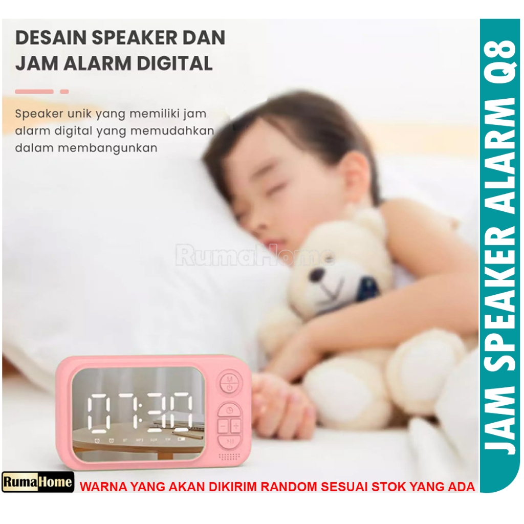 Jual speaker alarm / Jam Alarm Q8 Pintar dengan Bluetooth Speaker ...
