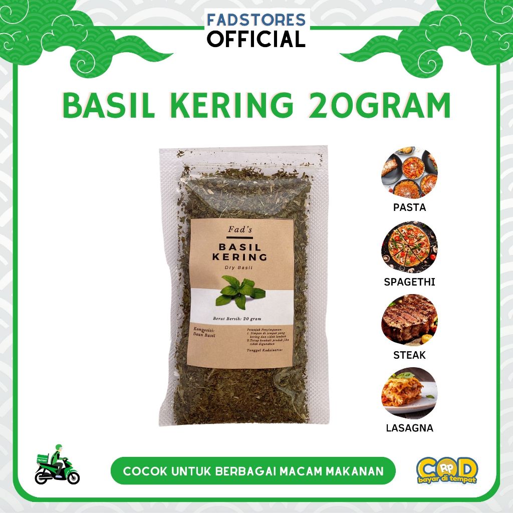 Jual Basil 20gr - Daun Basil Kering 20gr - Basil Leaves 20gr | Shopee ...