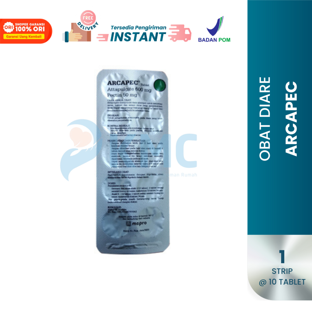 Jual Arcapec Isi 10 Tablet Obat Diare | Shopee Indonesia