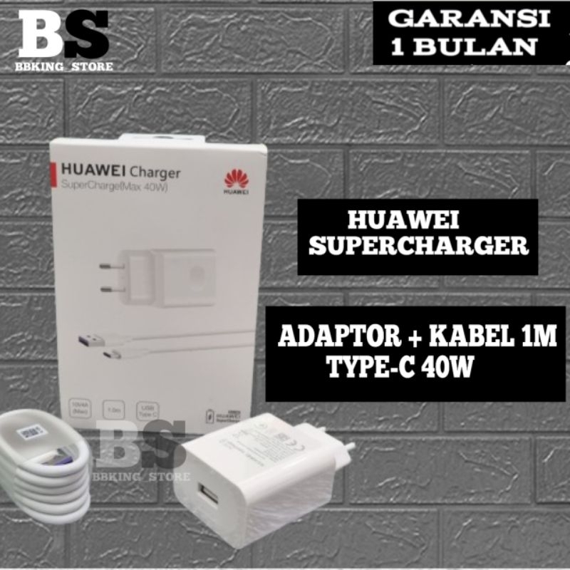 Jual Huawei Charger 40W SuperCharge P30/P30 Pro/P40/P40 Pro Dan Lainnya USB Type C Original ...