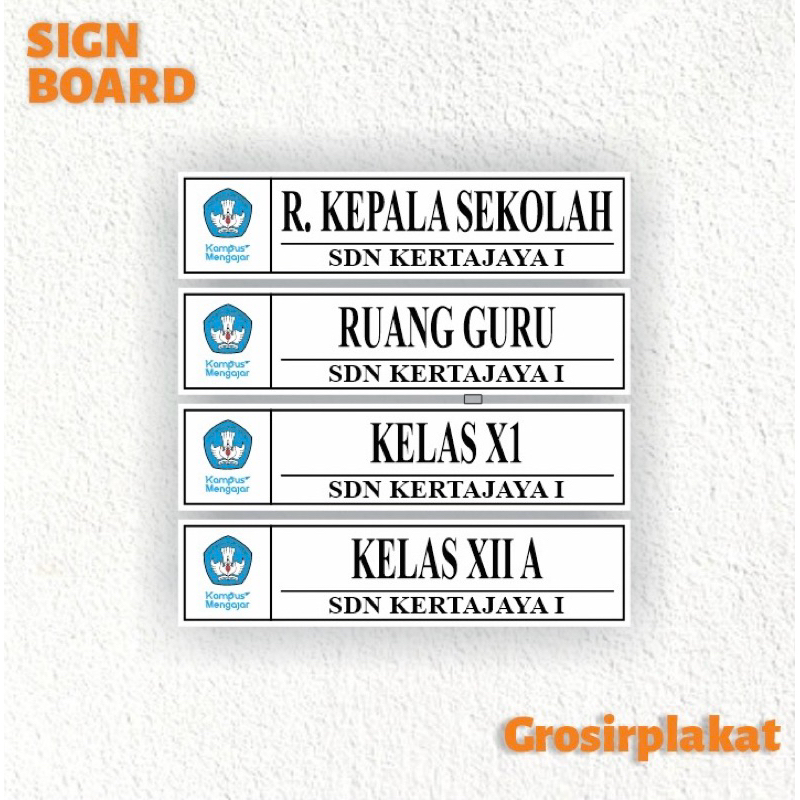 Jual Signboard Sign Board Papan Petunjuk Ruang Kleas | Sign Petunjuk ...
