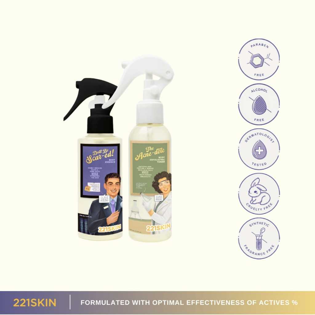 Jual 221SKIN Bundle M - Acne Body Exfo, Dark Spot Body Essence ...