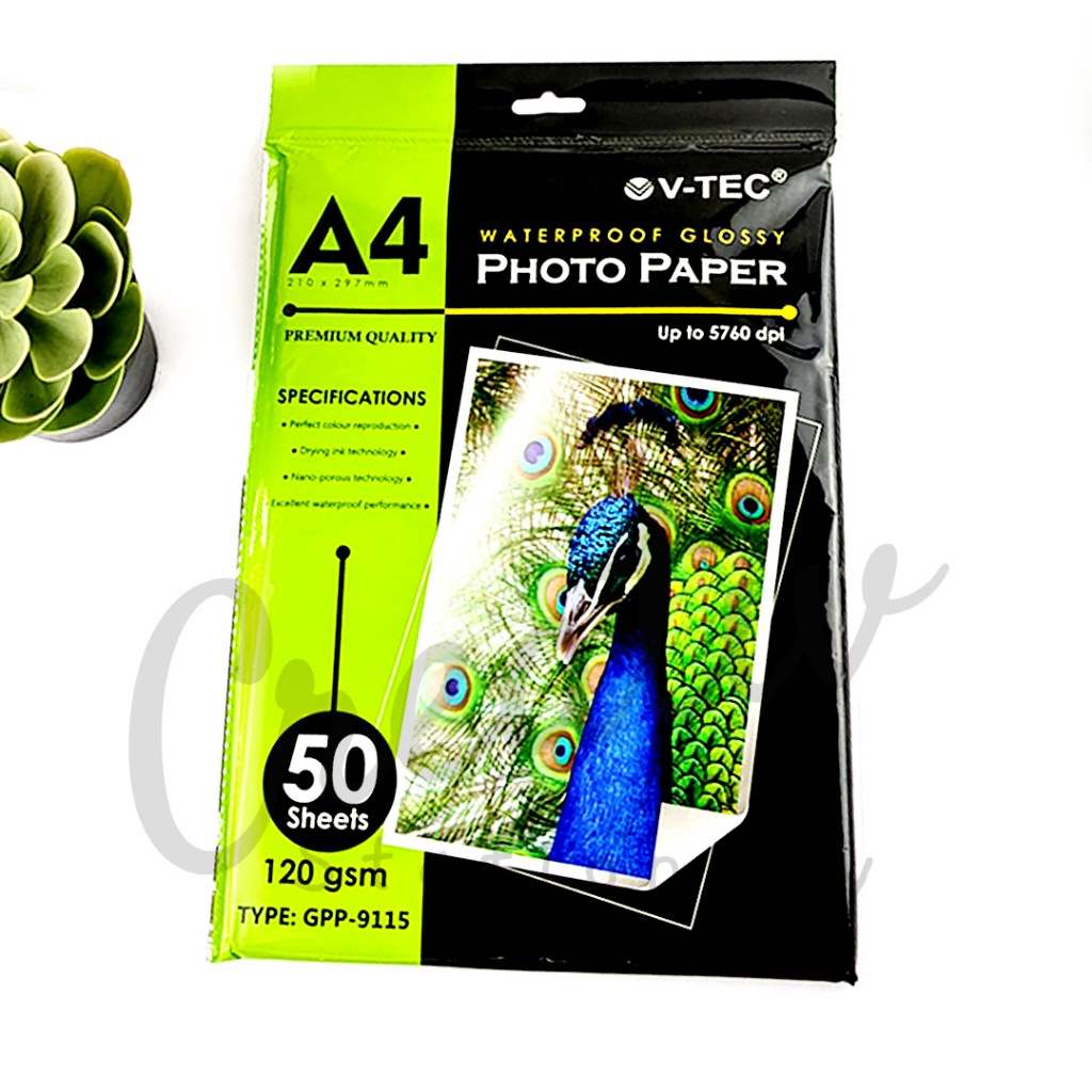 Jual V-Tec Glossy Photo Paper A4 F4 120 185 210 230 GSM GPP-9109 GPP-9110A | Shopee Indonesia