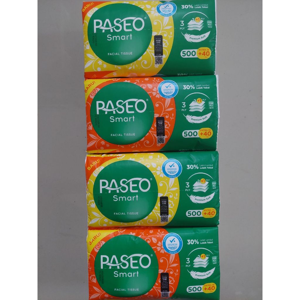 Jual [ PAKET ISI 4 ] PASEO TISU TISSUE PASEO Facial Tissue 500 Sheets ...