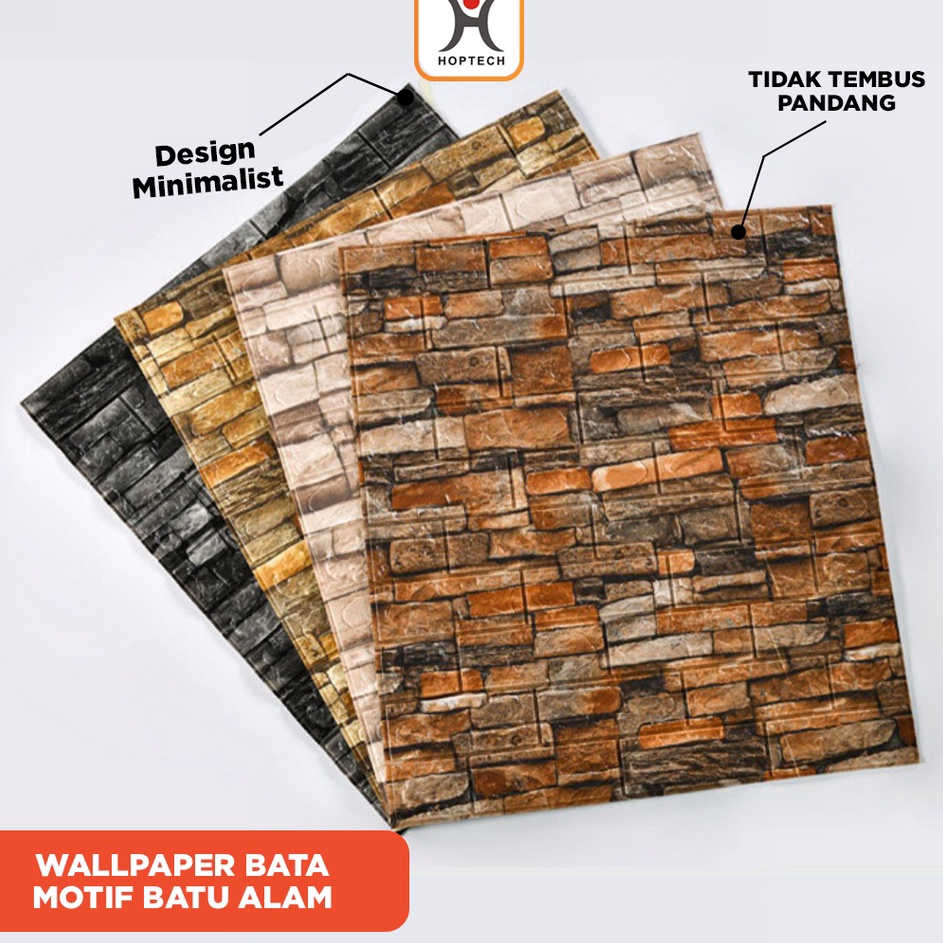 Jual 1111 hoptech Wallpaper Dinding 3D bata wallpaper 3D Foam 77x7cm ...