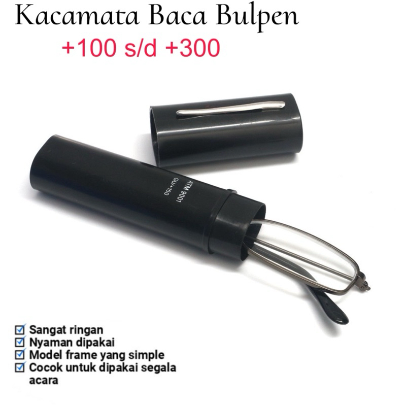 Jual Kacamata Baca Bulpen Simpel dan Ringan +100 s/d +300 | Shopee ...