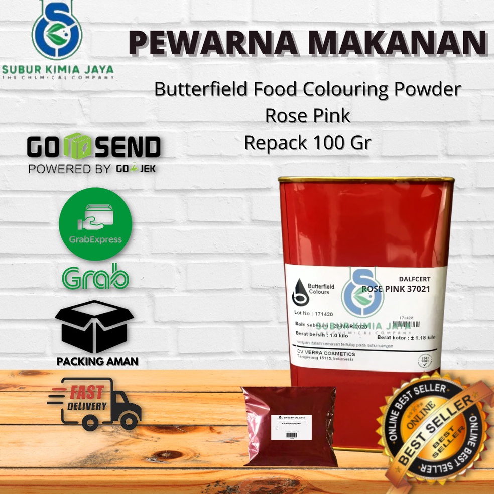 Jual ORIGINAL Pewarna bubuk Rose Pink Merah Muda 1 gram Butterfield | Shopee Indonesia