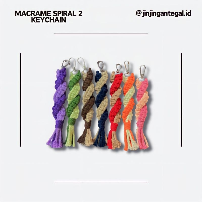 Jual GANTUNGAN KUNCI MACRAME SPIRAL BASIC KEYCHAIN ESTETIK LUCU ...
