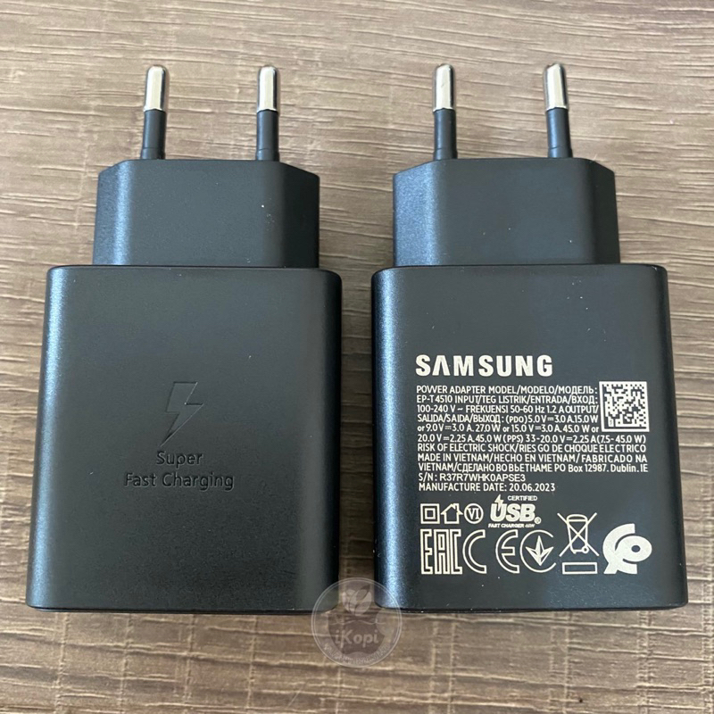 Jual charger samsung adaptor 45W PD POWER ADAPTER super fast charging 2.0 Type-C to C USB-C Port ...