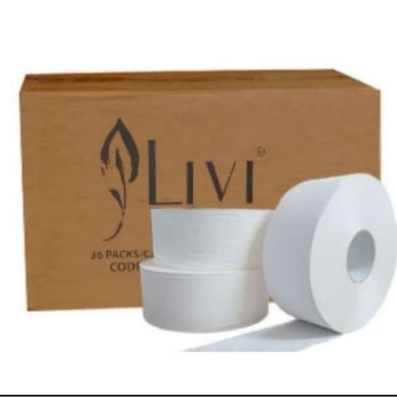 Jual 1 Dus is16 Roll Tisu LIVI Eco BATHROOM/Toilet JRT Jumbo 1200's ...