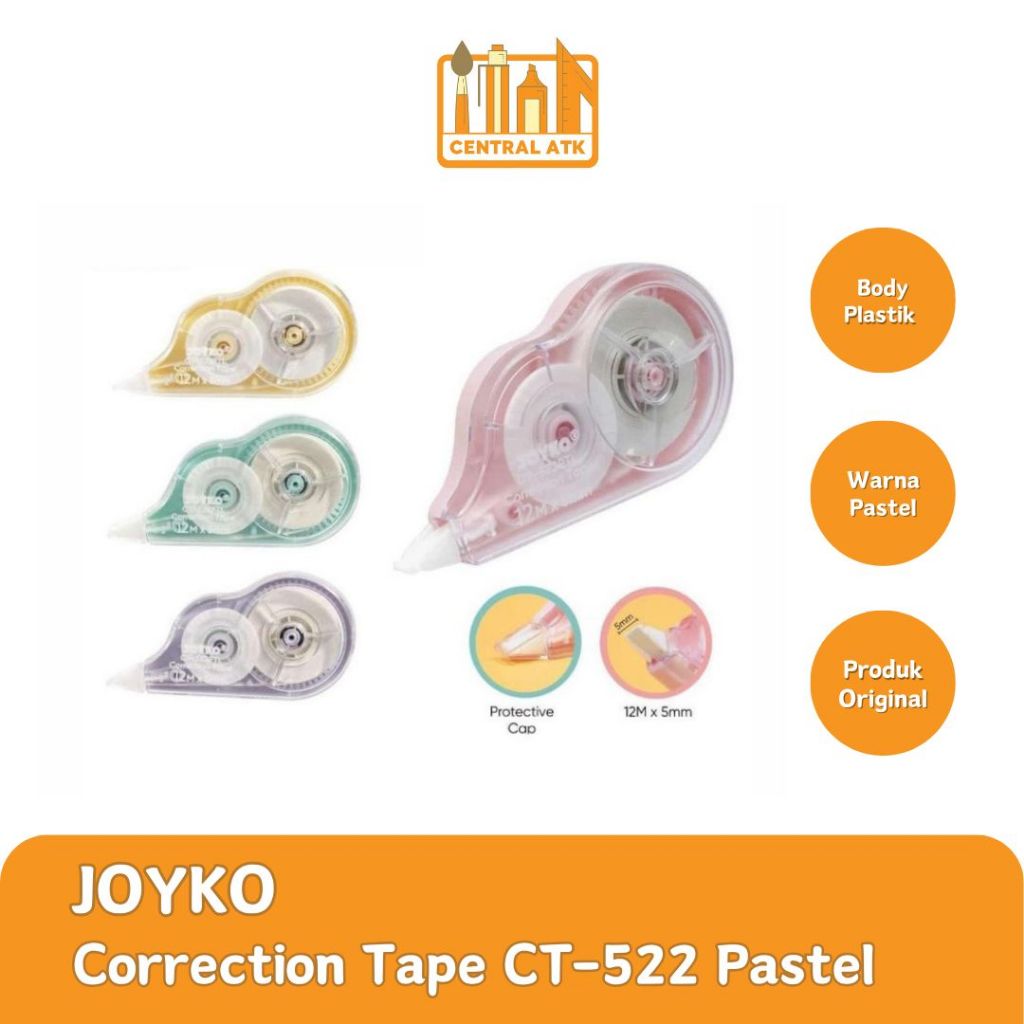 Jual STIPO KERTAS / TIP-EX / CORRECTION TAPE JOYKO CT-522 PASTEL ...