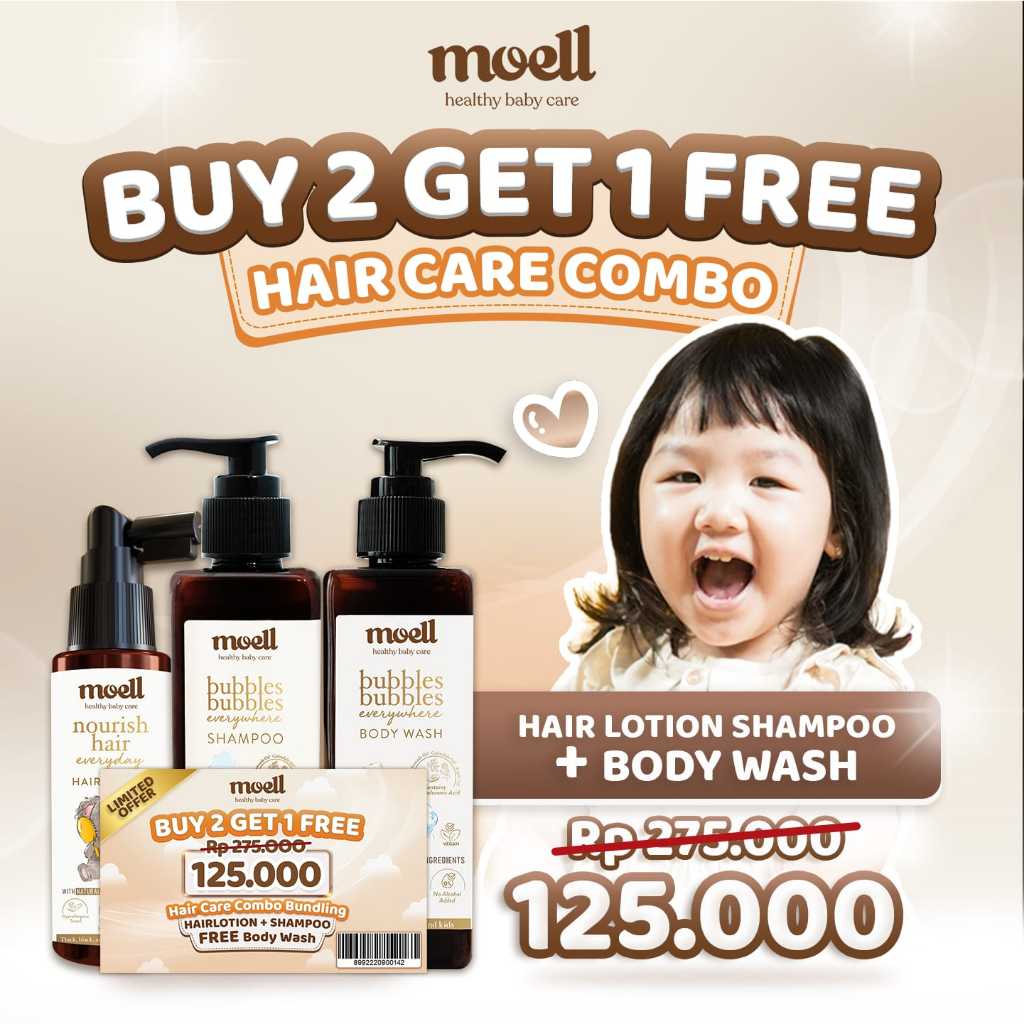 Jual Moell Special Bundling Hair Lotion 100ml & Shampoo 185gr ...